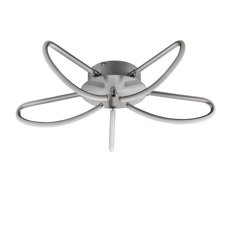 Metro Lane Norrington 5-Way 49cm LED Flush Ceiling Light, Star Design - Silver & Reviews ...